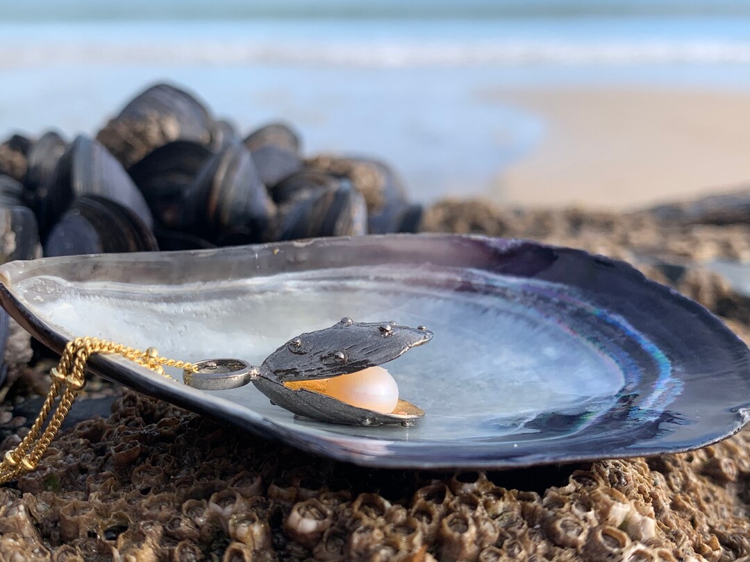 Little Mussel Pendant, Solid Silver Jewellery, Marine Life Jewellery ...