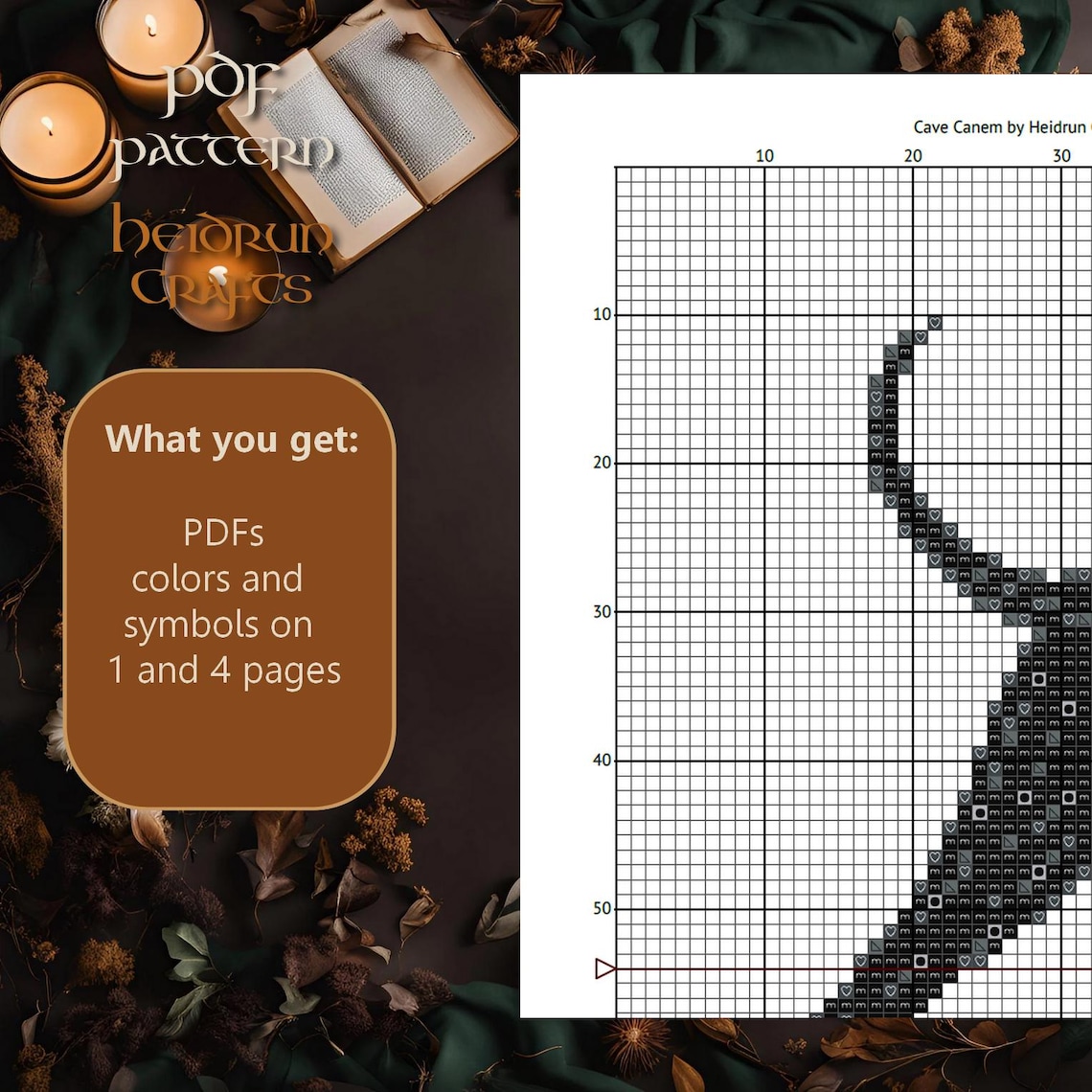Cave Canem Cross Stitch Pattern PDF – Roman Mosaic Dog Embroidery ...