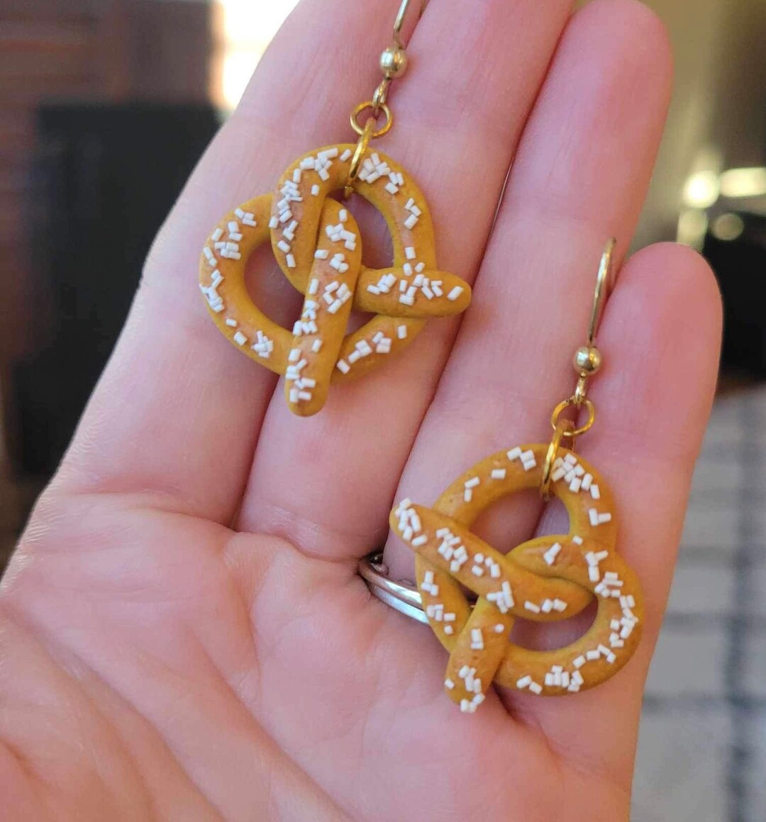 Polymer Clay Soft Pretzel Dangly Earrings - Etsy