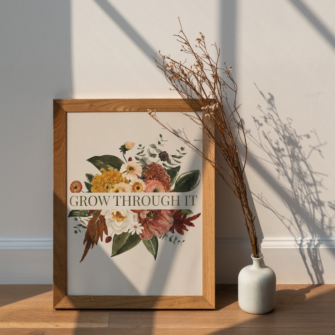 Floral Watercolor Wall Art Digital Printable, Affirmations, Healing ...