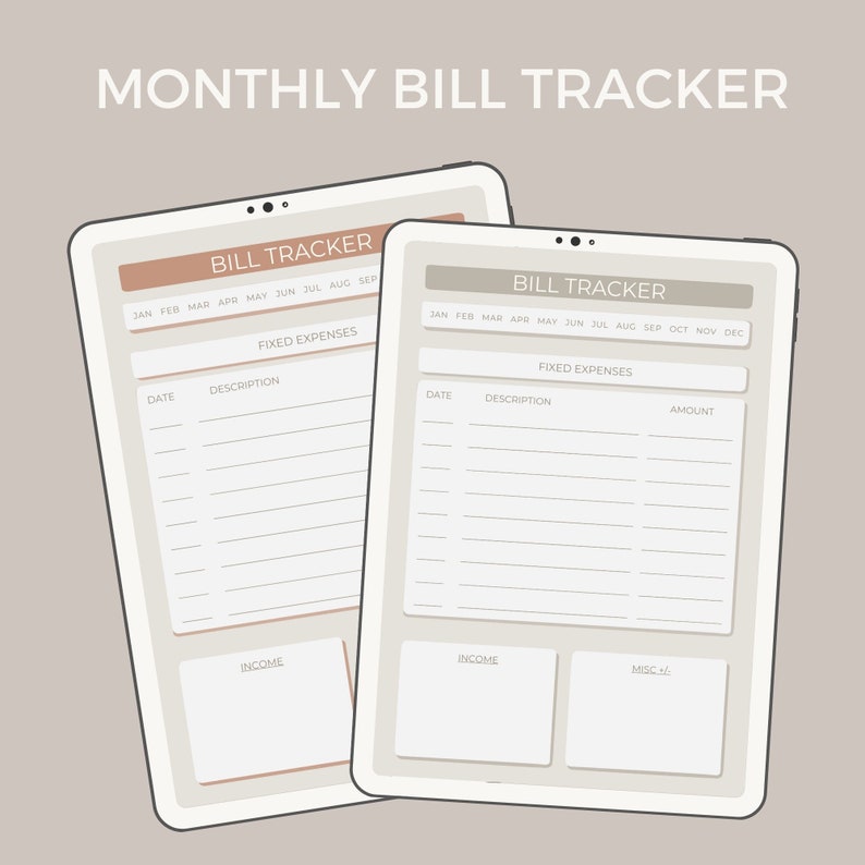 Monthly Bill Tracker Printable Planner - Etsy