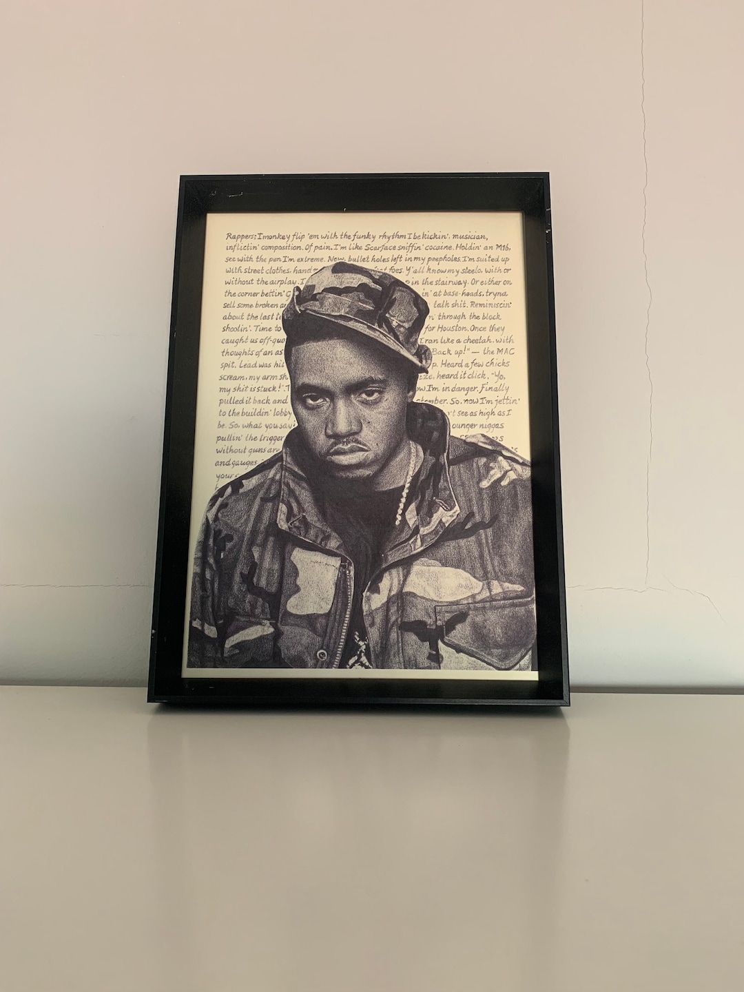 Nas NY State of Mind Pencil Drawing Art A4 8.3 X 11.7 Inches Print of ...