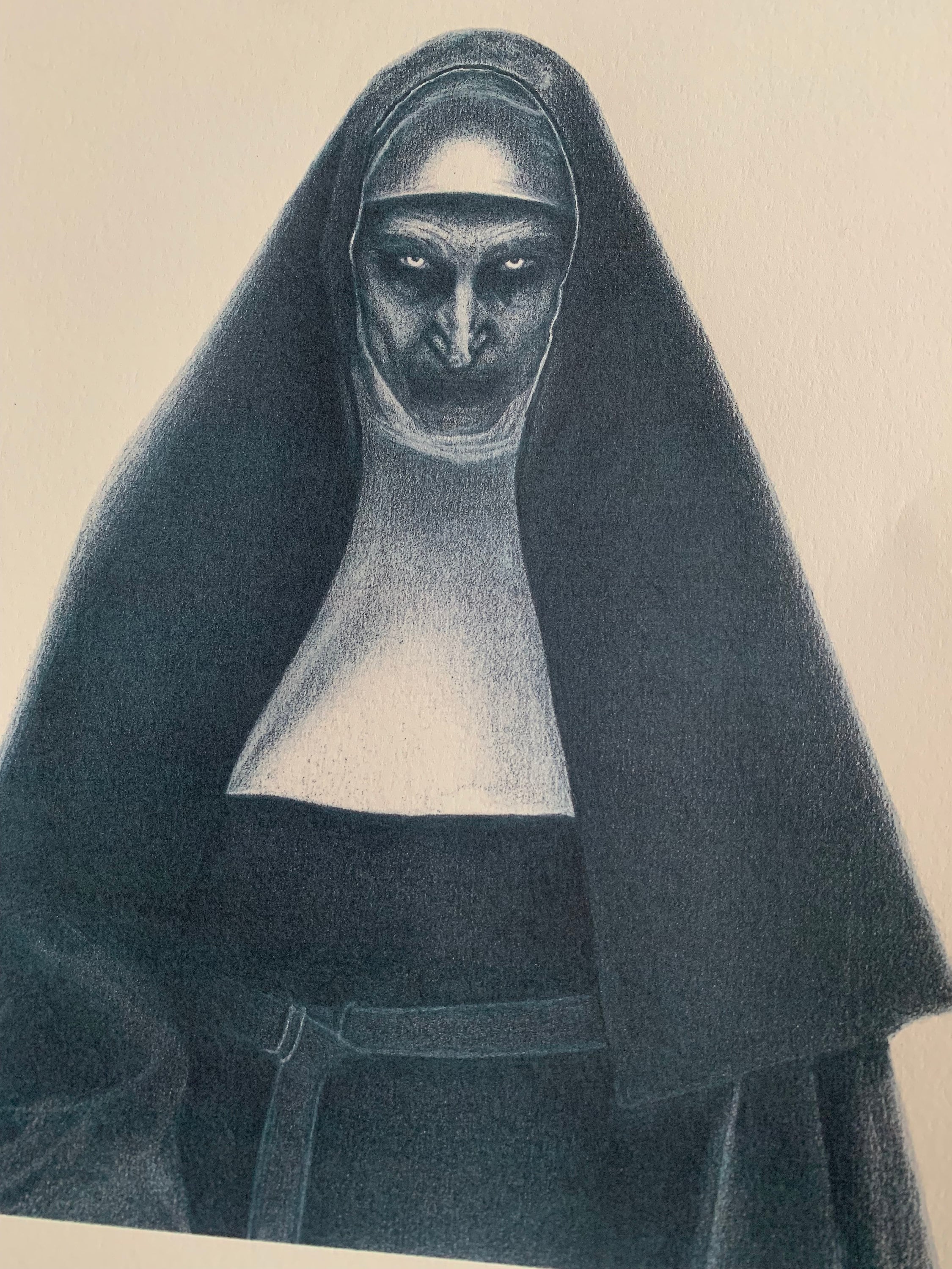 The Nun dark Version Pencil Drawing Art A4 8.3 X 11.7 Inches Print of ...