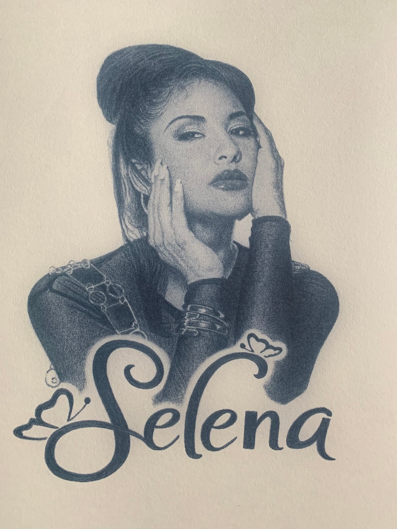 Selena Quintanilla Pencil Drawing Art A4 8.3 X 11.7 Inches Print of ...