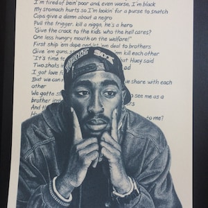 Rapper Pencil Drawing Art A4 (8.3 X 11.7 Inches) Print of Drawing - Rap ...