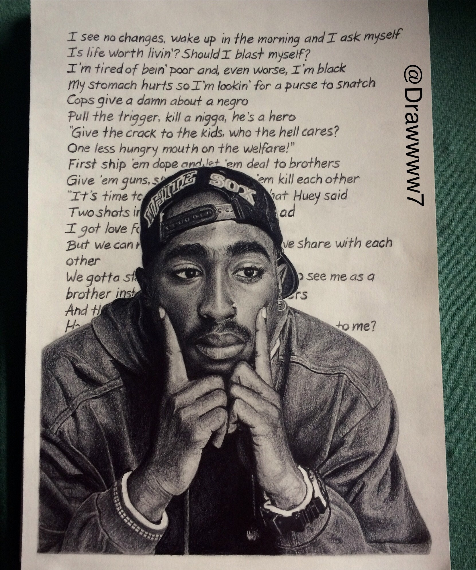 2Pac Cambia el arte impresión A4 de un dibujo a lápiz | Etsy