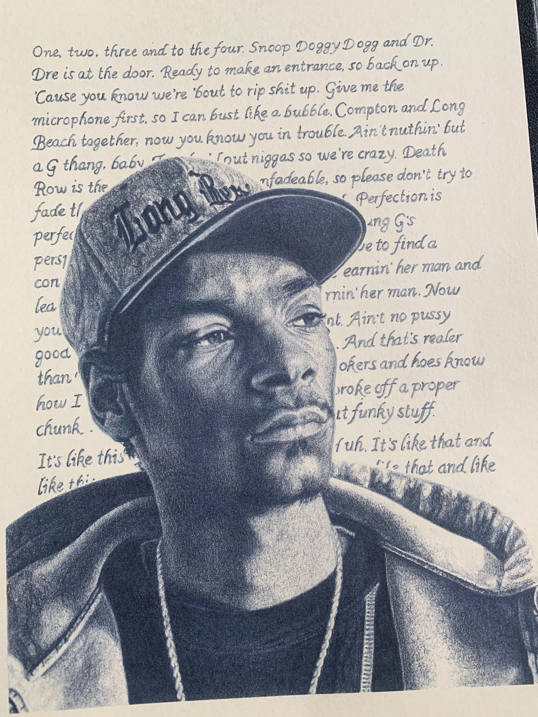 Rapper Hiphop Rap Pencil Drawing Art A4 8.3 X 11.7 Inches Print of ...