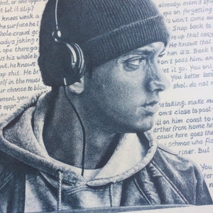 Rapper Pencil Drawing Art A4 8.3 X 11.7 Inches Print of Drawing Rap ...