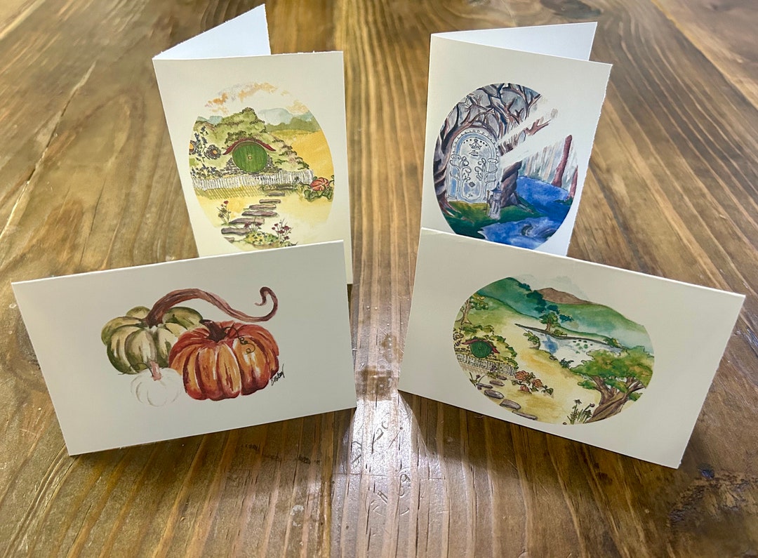 Set of 4 Tiny Lord of the Rings Cards: Gift Card Holders, Gandalf ...