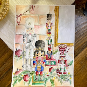 Nutcracker Christmas Original Watercolor Painting: A Variety of ...
