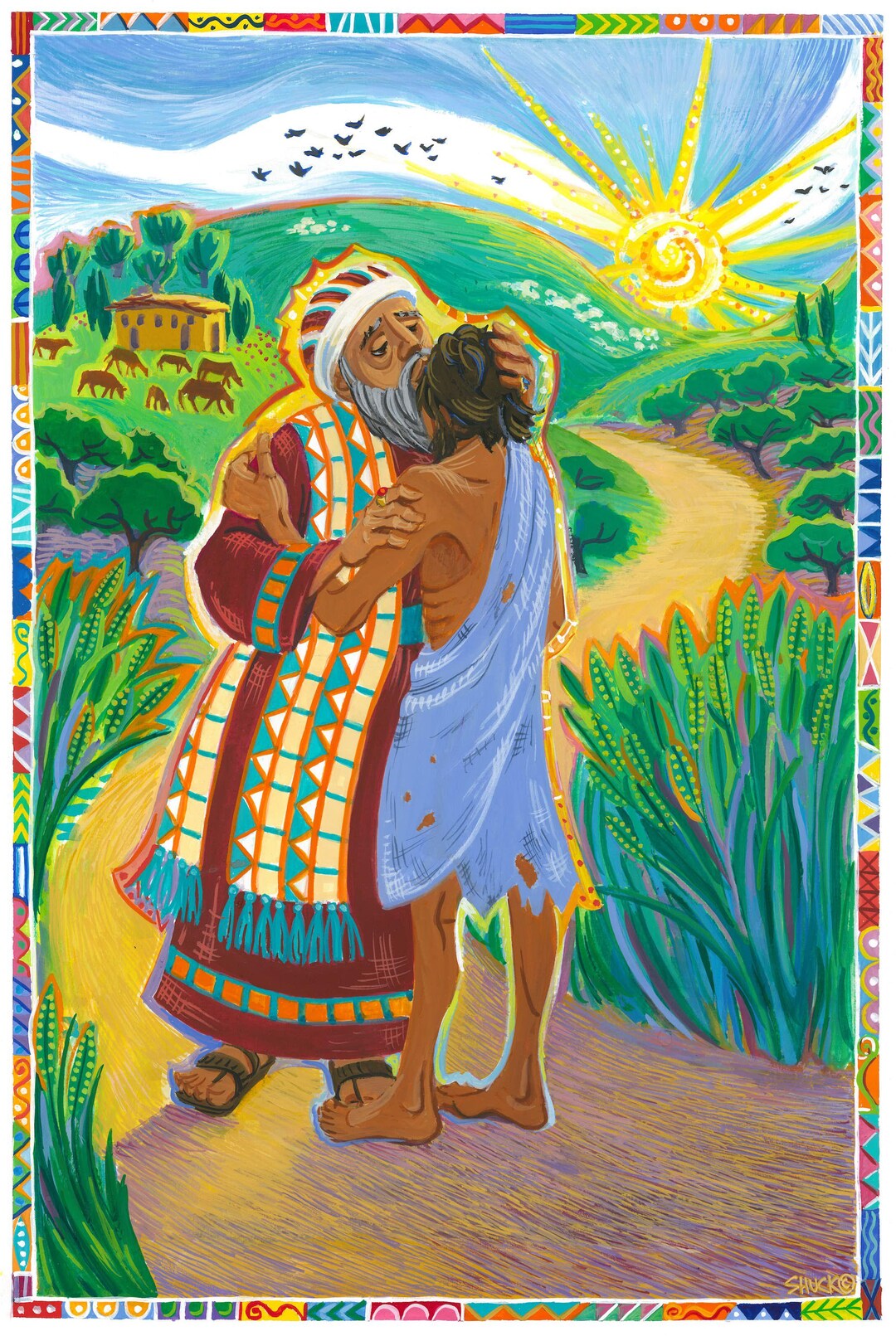 Prodigal Son, Digital Art by Vicki Shuck, Bible Story Illustration ...