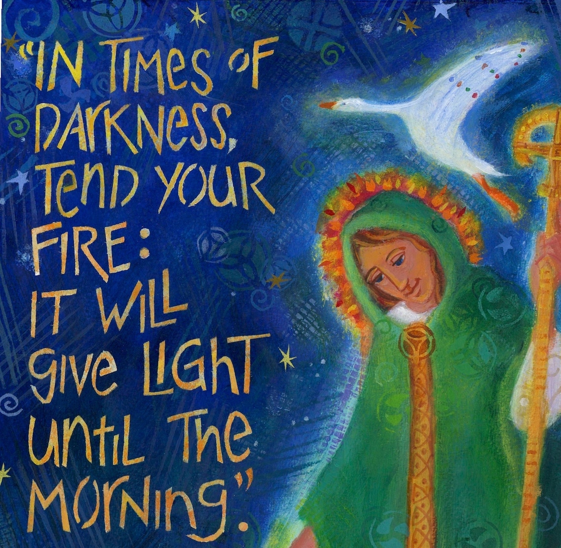 St. Brigit Quote Wall Art, tend Your Fire, Hope-inspiring, Celtic Art ...