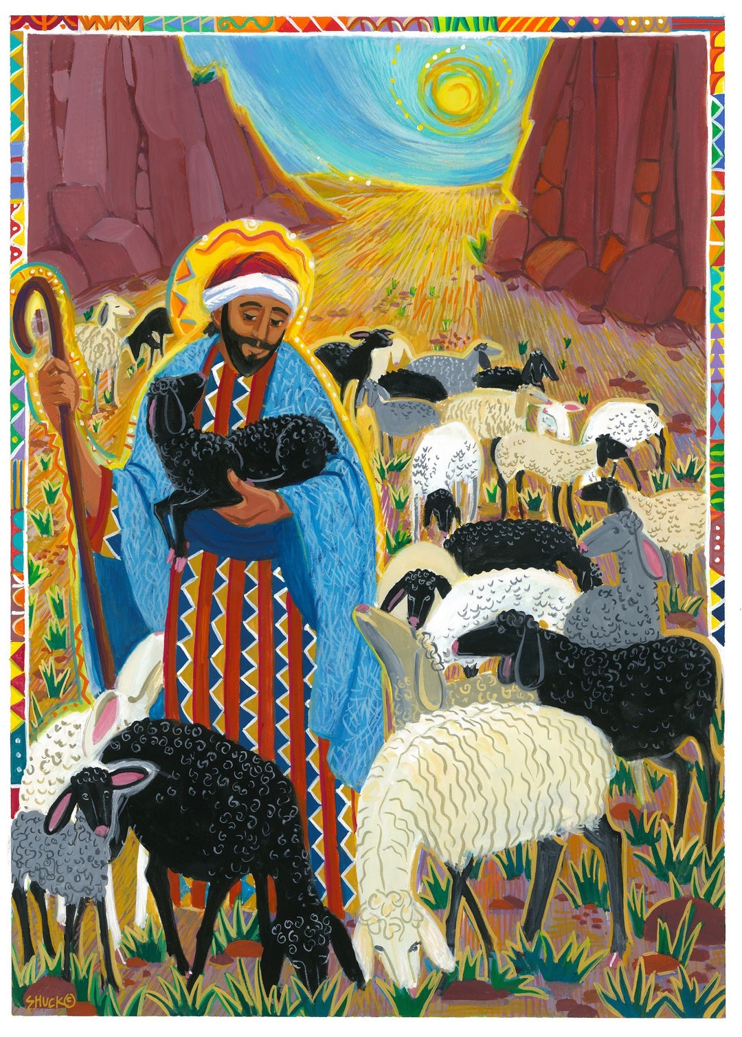 Good Shepherd Art for Children, 2 Sizes, Contemporary Christian Art ...