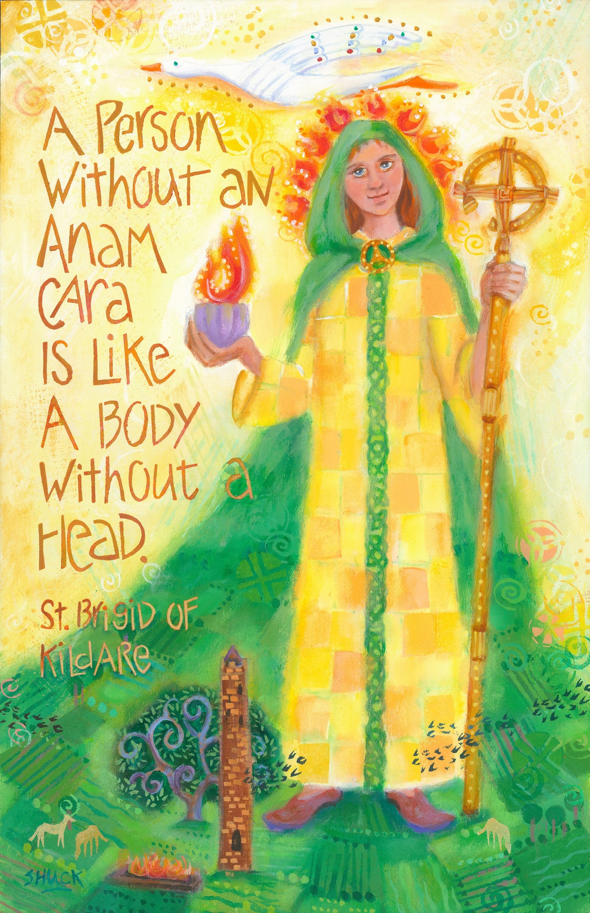 St. Brigid of Kildare Art Print: Anamcara Celtic Painting - Etsy