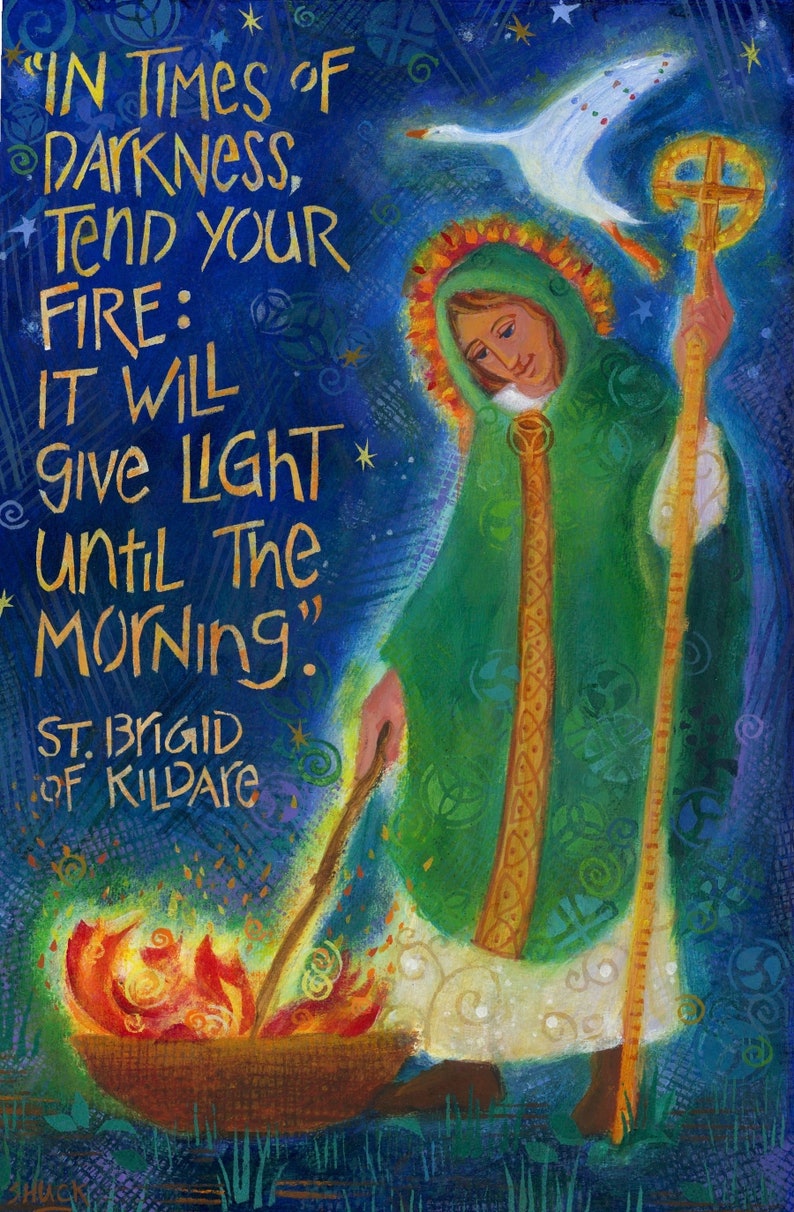 St. Brigit Quote Wall Art, tend Your Fire, Hope-inspiring, Celtic Art ...