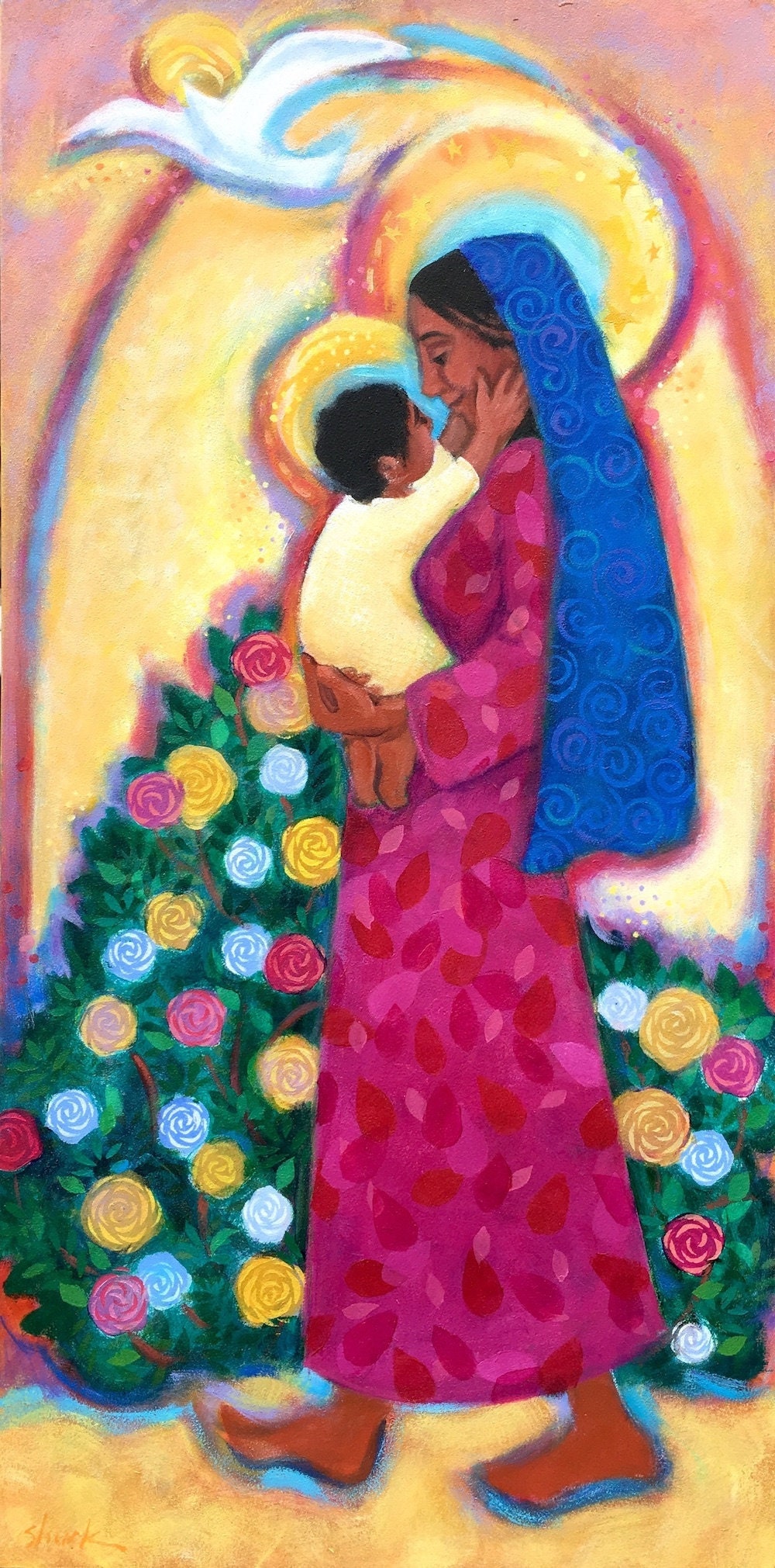 Contemporary Mary & Jesus Wall Art Madonna and Child - Etsy