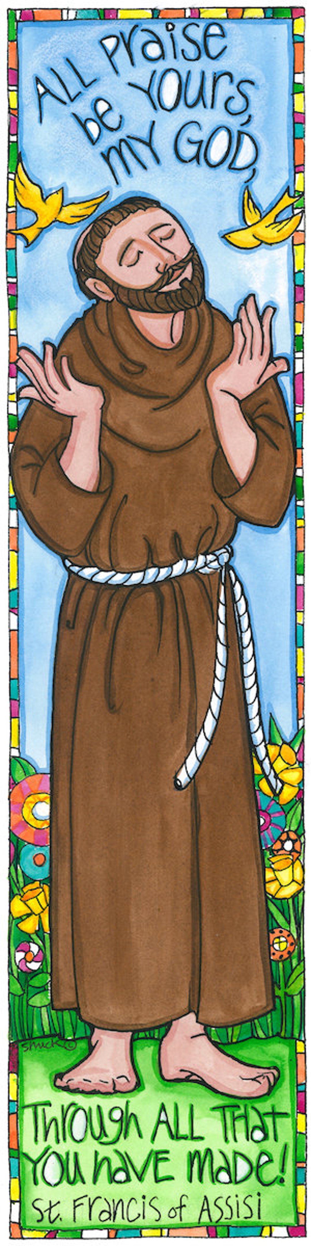 St. Francis Bookmark: Religious Art Print, Laminated (set of 3) - Etsy