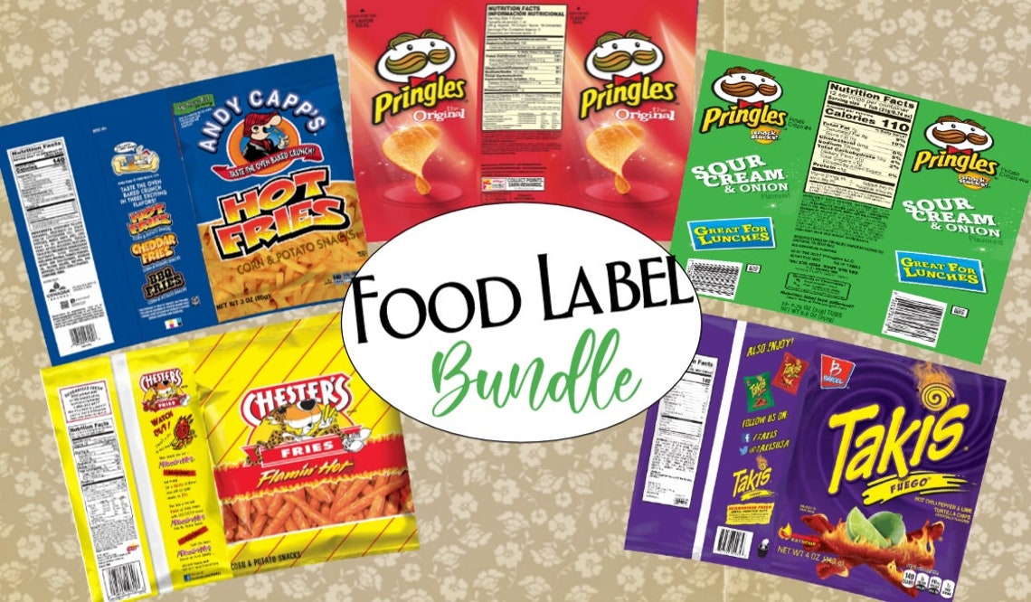 5 Food Labels - Etsy