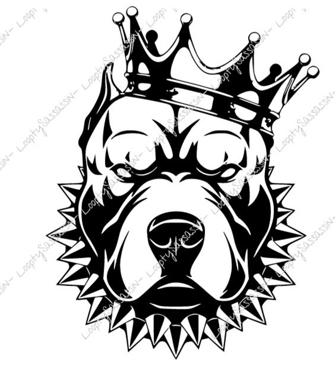 Pitbull in Crown SVG - Etsy