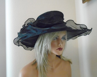 Black funeral hat | Etsy