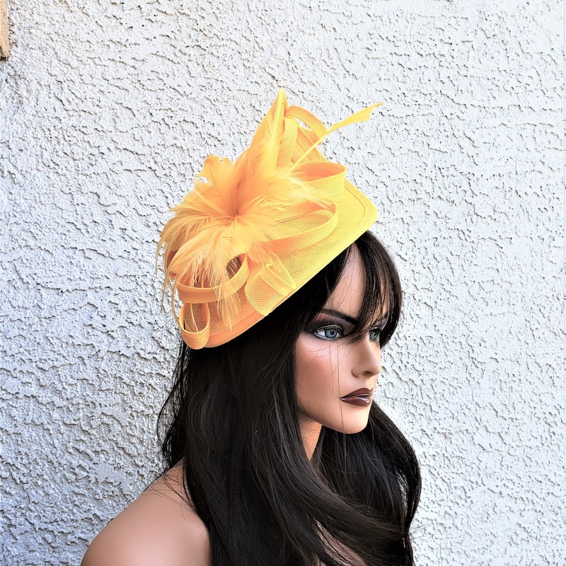 Yellow Fascinator - Etsy