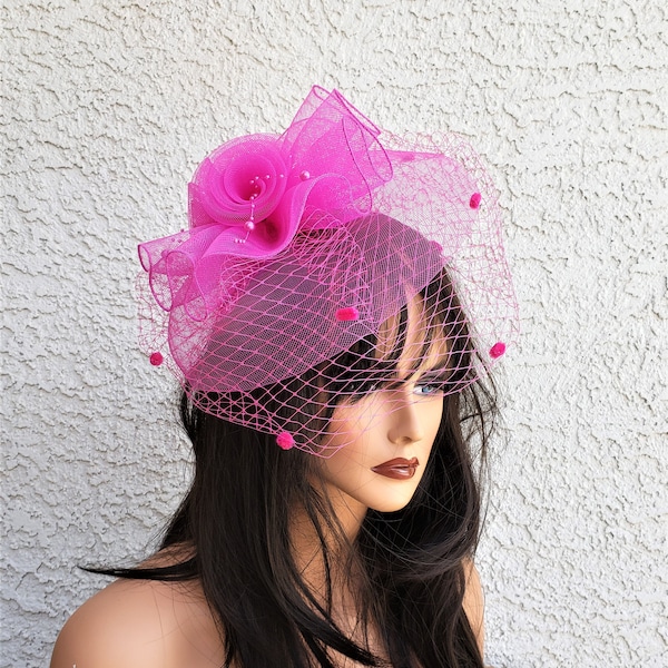 Hot Pink Fascinator - Etsy