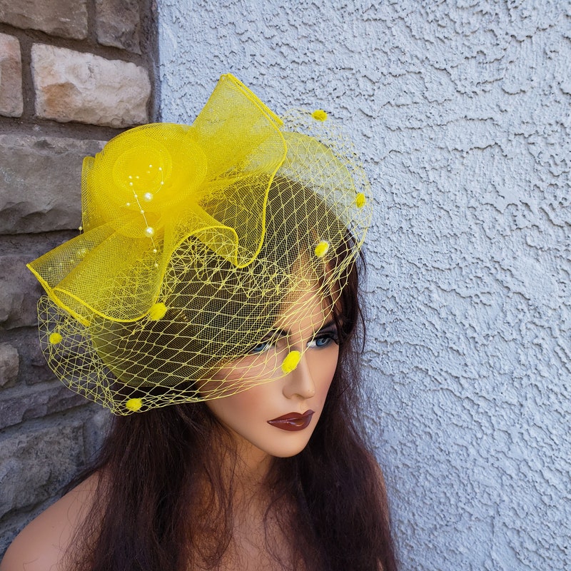 Yellow Fascinator - Etsy