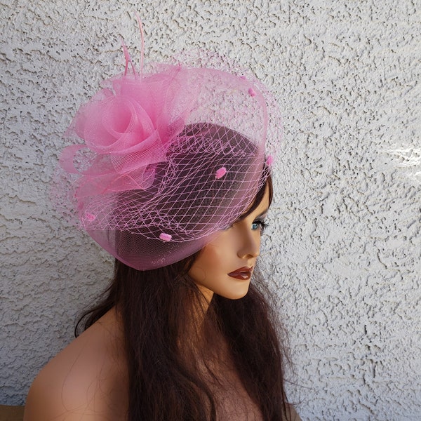Pink Fascinator - Etsy