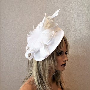 White Feather Fascinator Wedding Kentucky Derby Formal Dress - Etsy