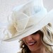 Ivory Derby Hat With Adjustable Band, Derby Hat, High Tea Party Hat ...
