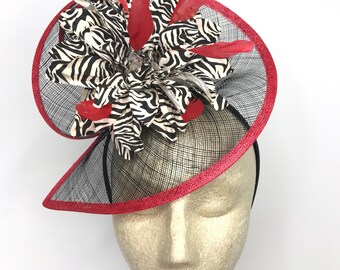 Red Fascinator Fascinator Tea Party Hat Church Hat Derby