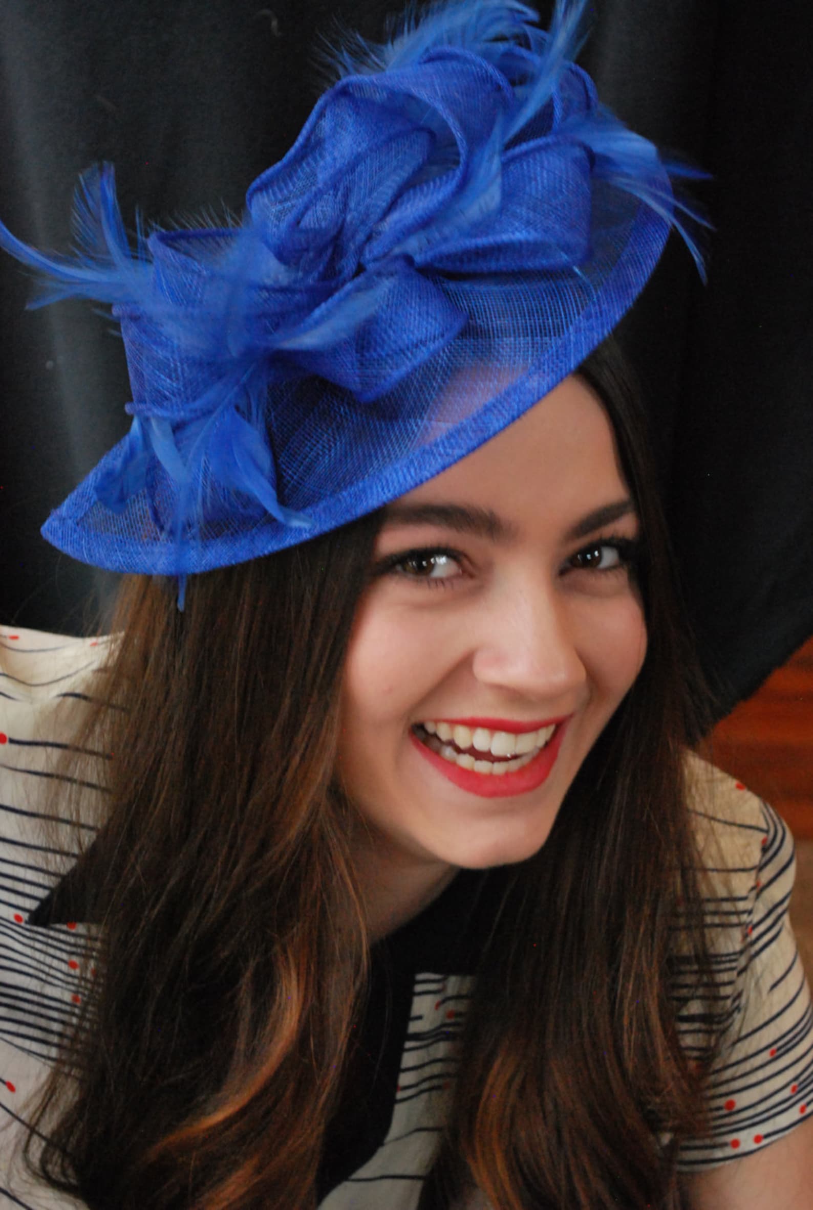 Fascinator, Royal Blue Fascinator, Tea Party Hat, Church Hat, Derby Hat ...