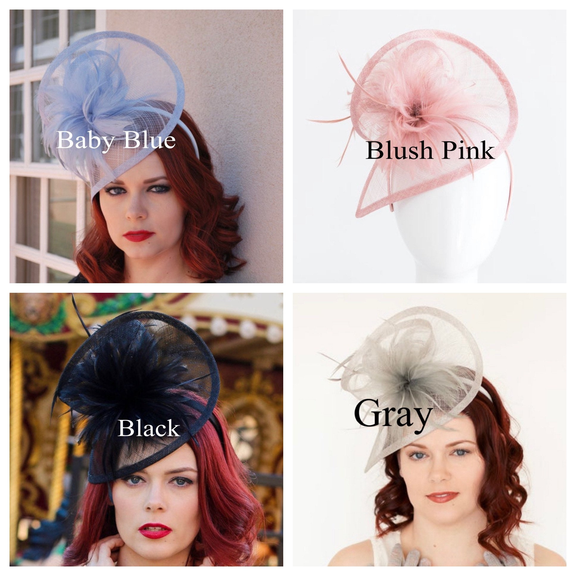 Navy Blue Fascinator Womens Tea Party Hat Church Hat Wedding Hat Church ...
