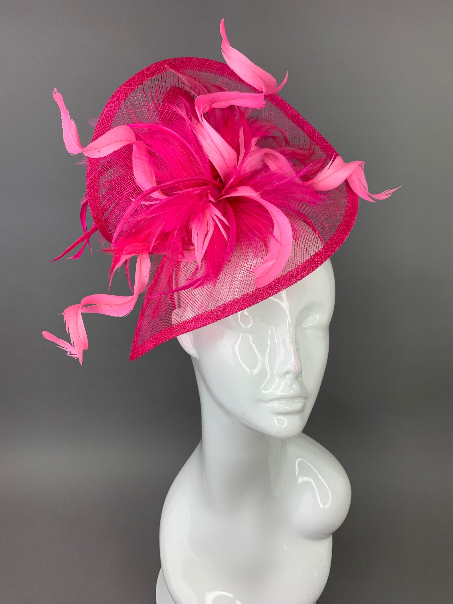 Fuschia and Light Pink Fascinator Womens Tea Party Hat - Etsy