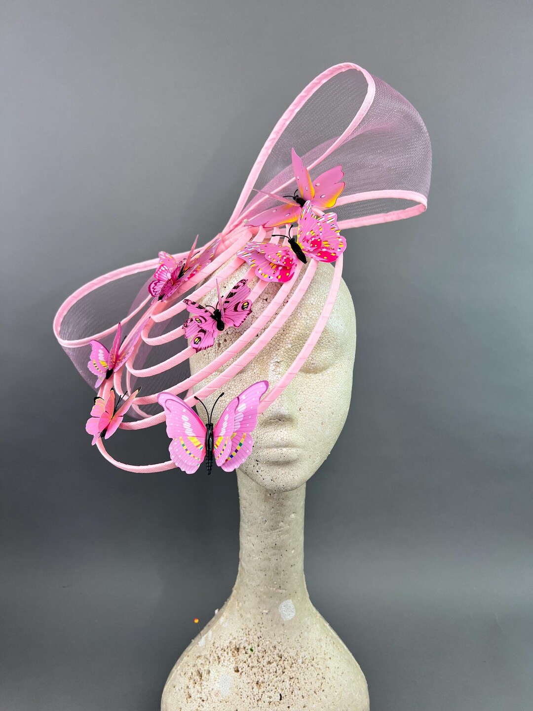 Pink Fascinator, Butterfly Fascinator, Unique Fascinator, Tea Party Hat ...
