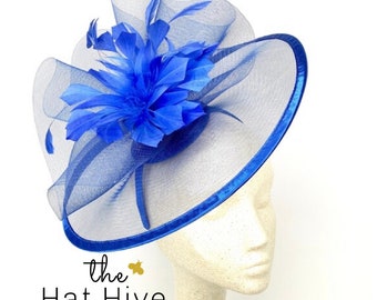 Royal Blue Fascinator, Tea Party Hat, Church Hat, Derby Hat, Fancy Hat ...
