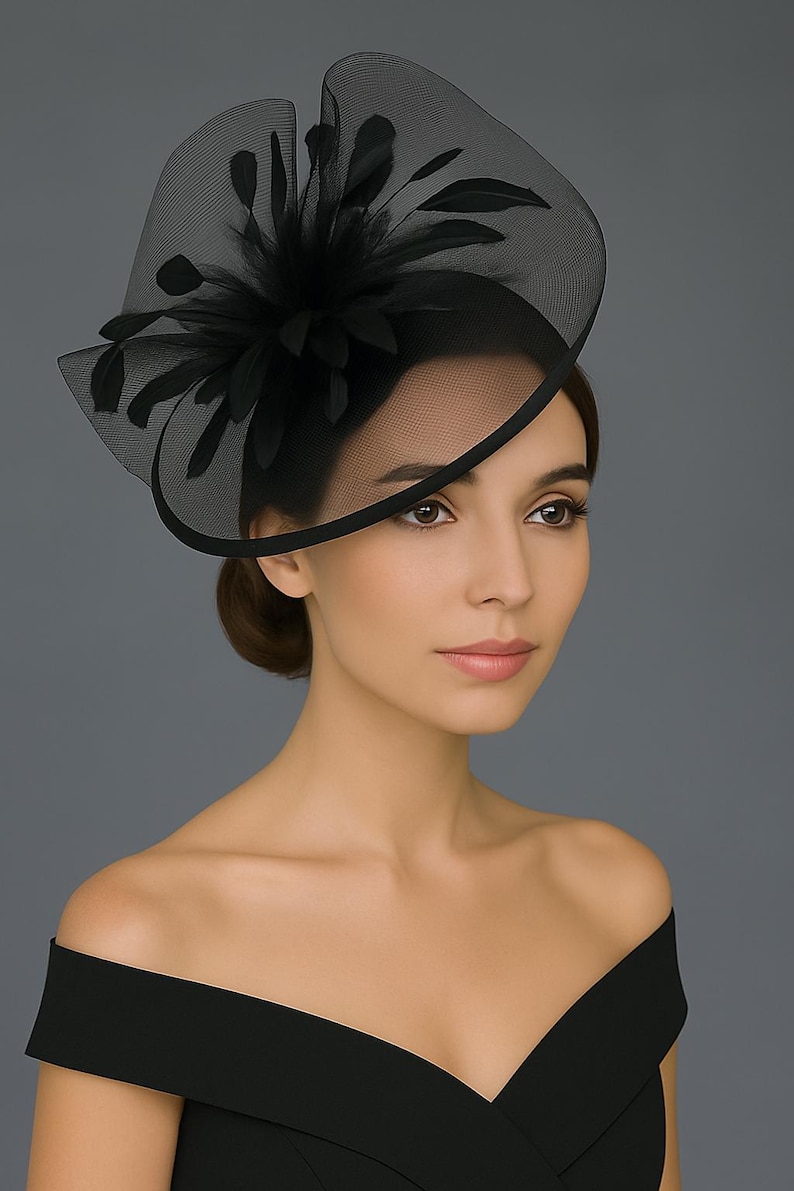 Chic Black Derby Hat Perfect for Events or High Tea Parties Womens Kentucky Derby Hat Fancy Hat ...