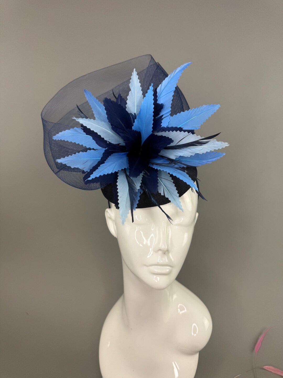 Blue Fascinator Bridal High Tea Hat for Women Church Hat Formal ...