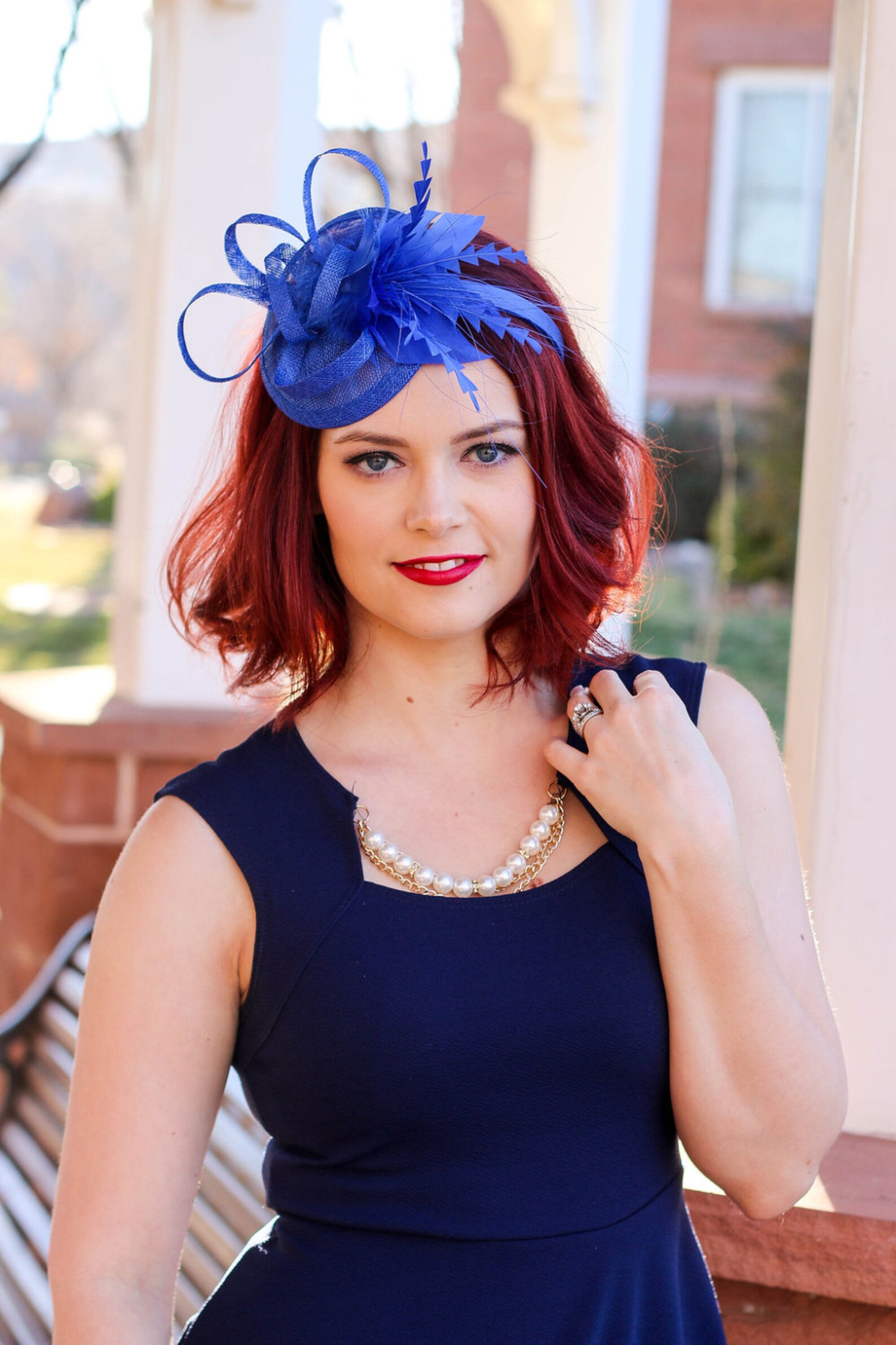 Royal Blue Fascinator Tea Party Hat Church Hat Kentucky Derby Hat ...