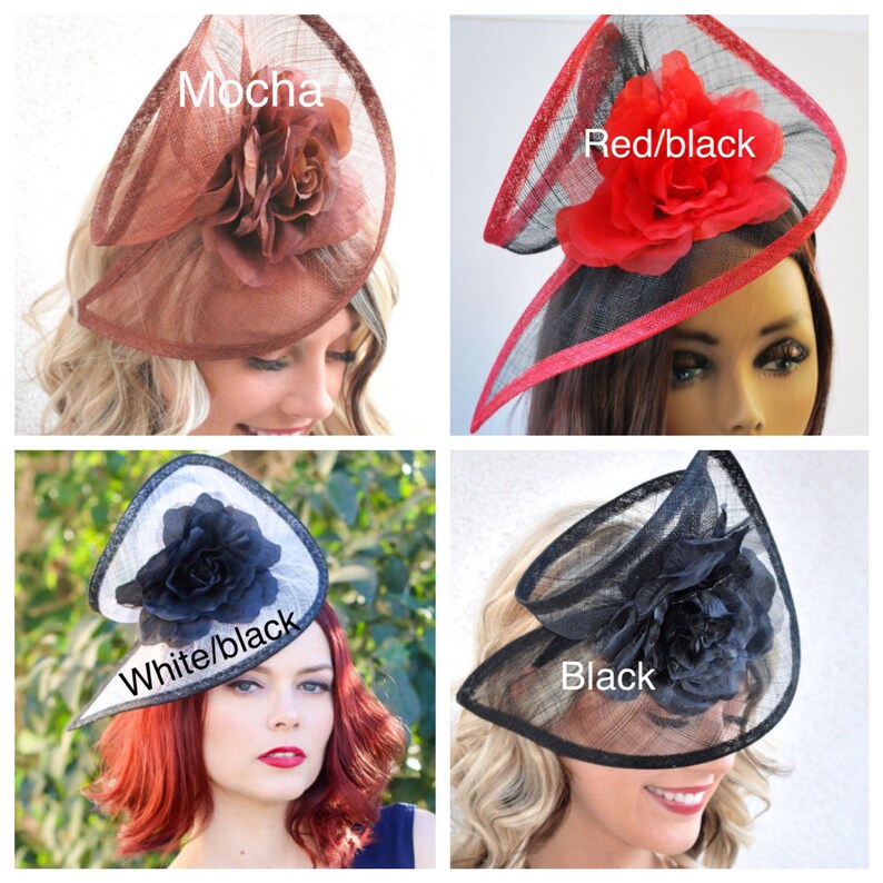 Red Rose Fascinator on Headband Feather Free Fascinator Tea - Etsy