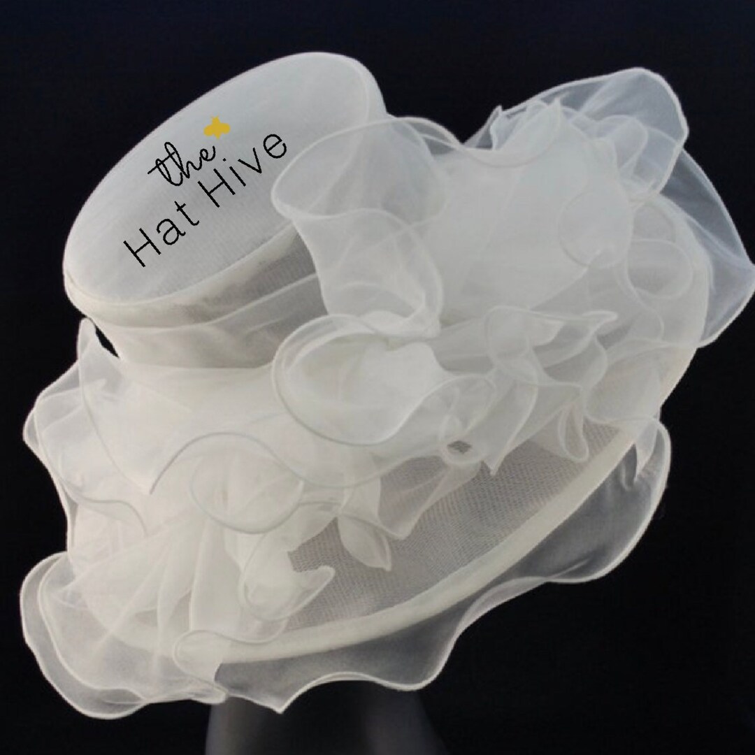 White Ivory Kentucky Derby Hat Church Hat Tea Party Hat White Hat ...