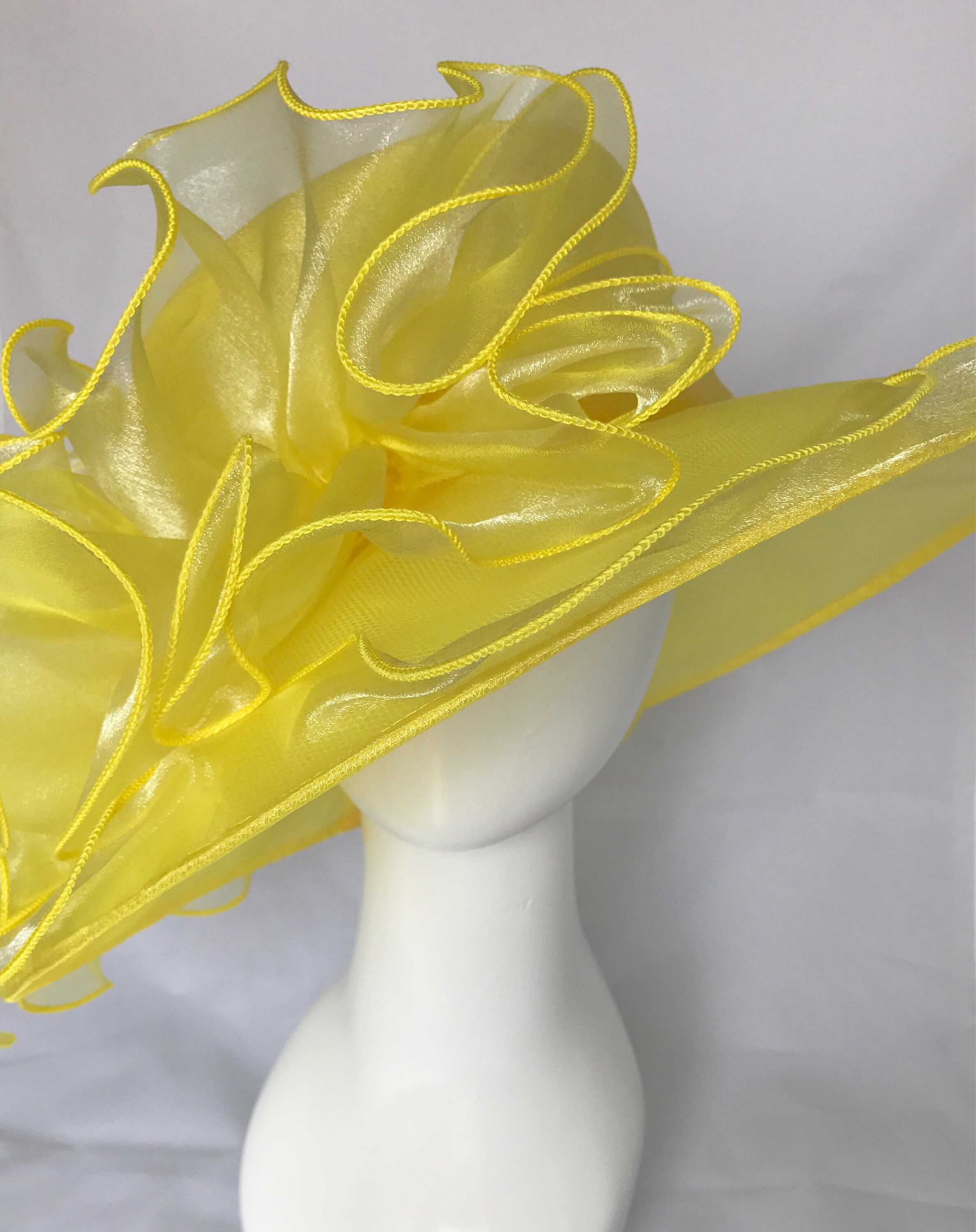 Yellow Kentucky Derby Hat Church hat Tea Party Hat Pink | Etsy