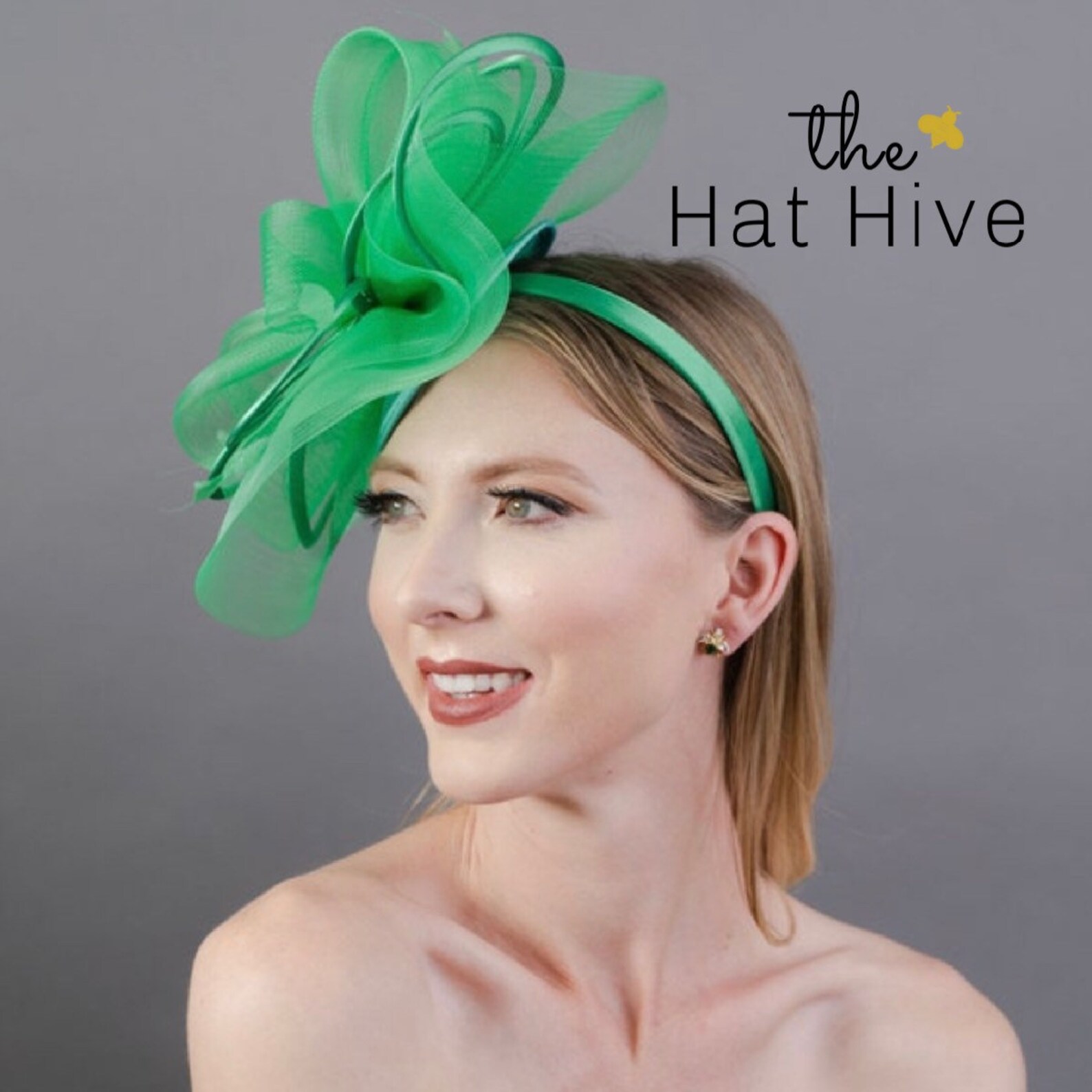 Green Mesh Crinoline Fascinator on Headband Mocha Brown Fascinator ...