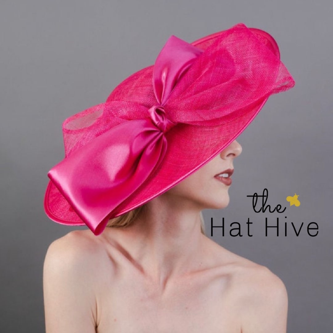 Fuchsia Pink Derby Hat, Tea Party Hat, High Tea Hat, Church Hat, Derby ...