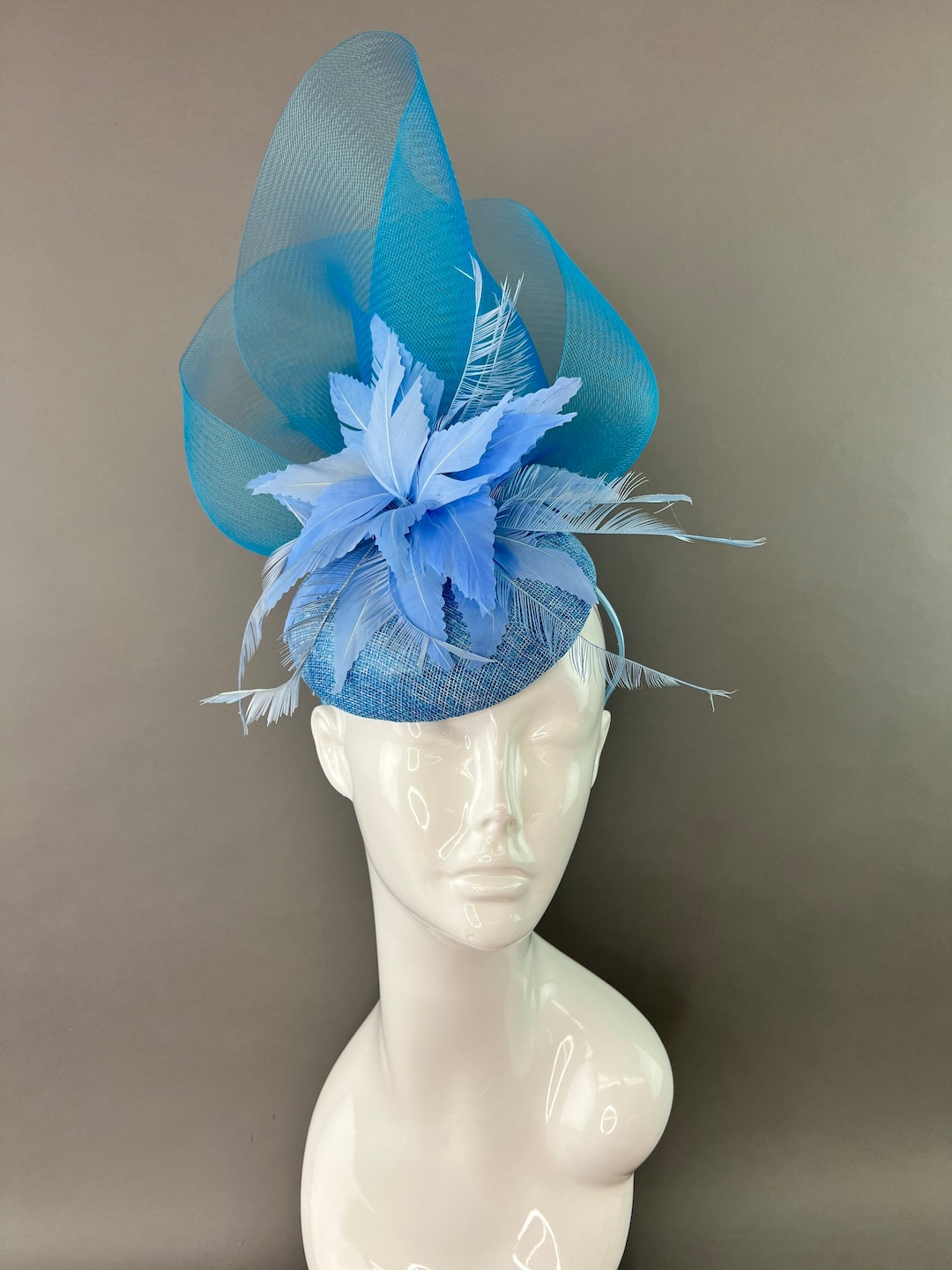 Shades of Blue Fascinator, Headband and Clip Option, Crinoline ...