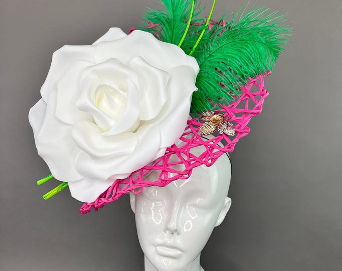 Fuchsia Pink Derby Hat, Tea Party Hat, High Tea Hat, Church Hat, Derby ...