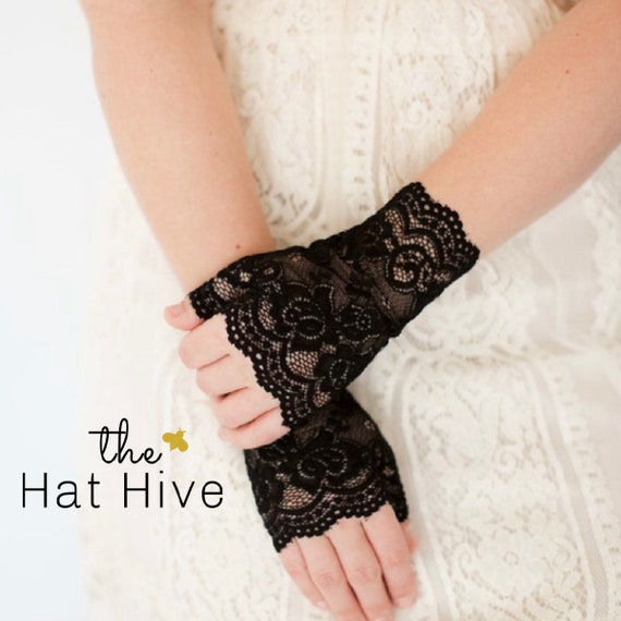 Women s Lace Gloves black lace gloves fingerless gloves Tea Party Gloves Lace Gloves Wedding Gloves