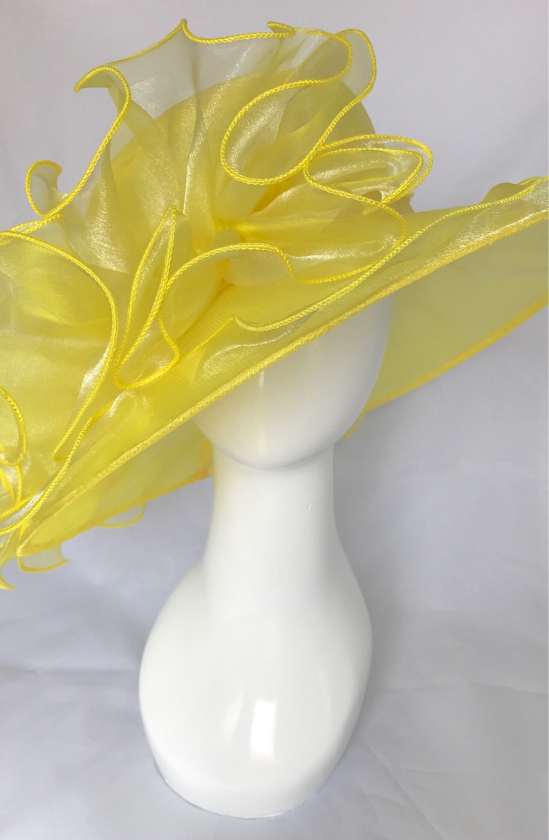 Yellow Kentucky Derby Hat Church Hat Tea Party Hat Pink | Etsy