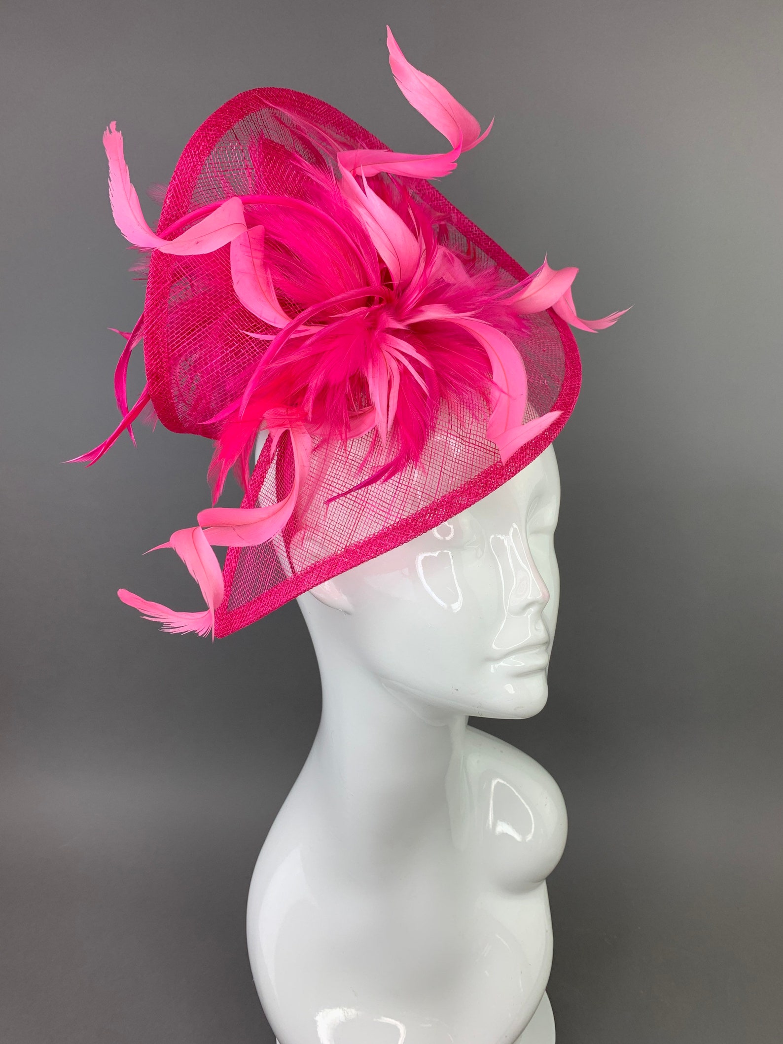 Fuschia and Light Pink Fascinator Womens Tea Party Hat - Etsy