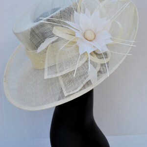 Ivory Derby Hat With Adjustable Band, Derby Hat, High Tea Party Hat ...